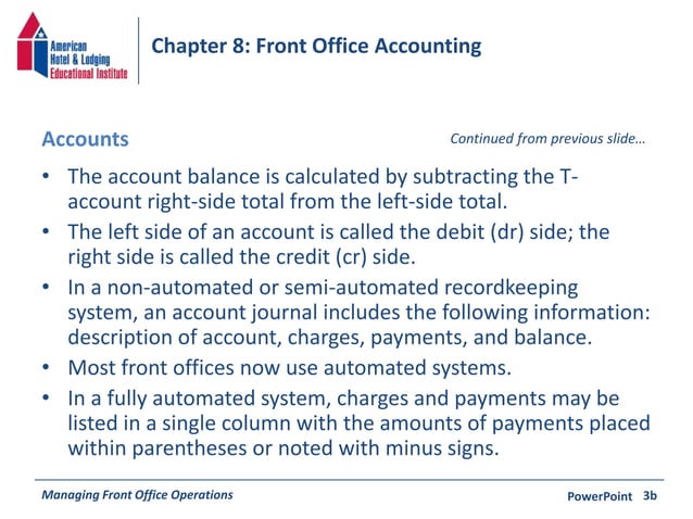 Chapter 8: Front Office Accounting | PPTX