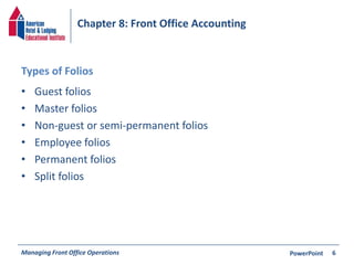 Chapter 8: Front Office Accounting | PPTX