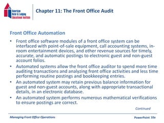 Chapter 11: The Front Office Aduit | PPTX