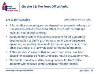Chapter 11: The Front Office Aduit | PPTX