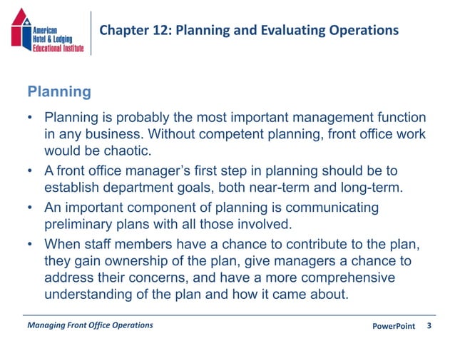 Chapter 12: Planning and Evaluating Operations | PPTX