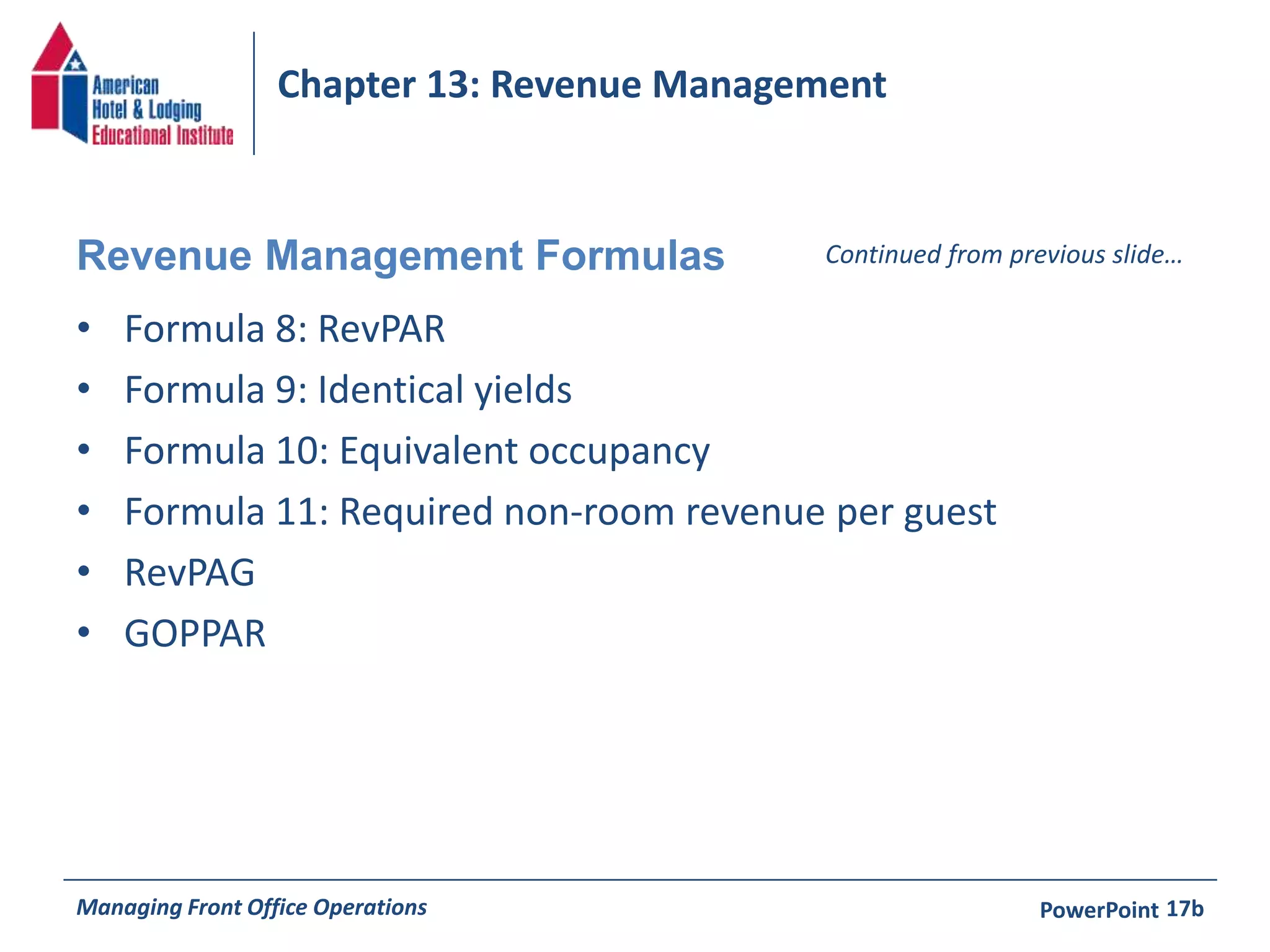 Chapter 13: Revenue Management | PPTX