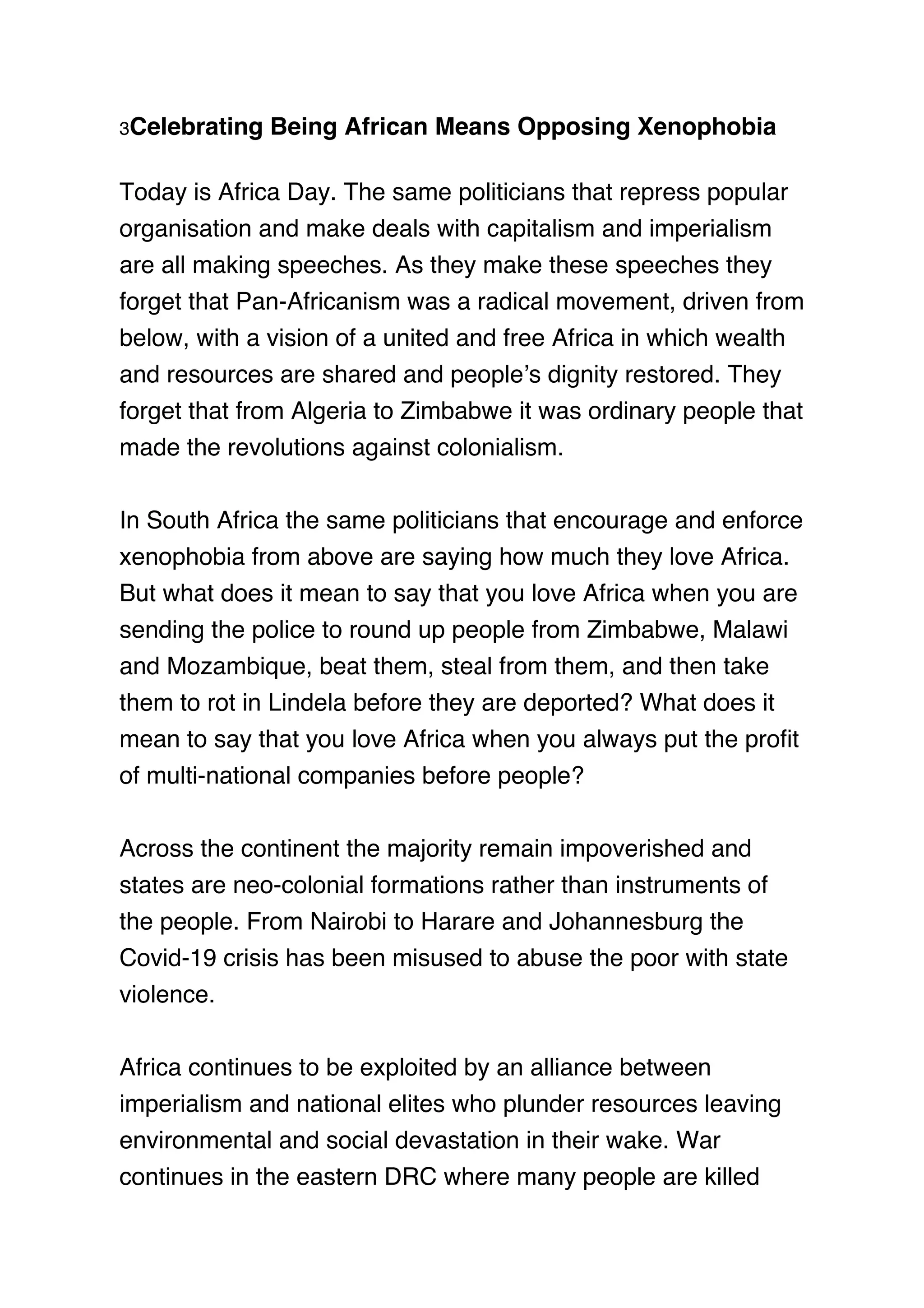 africa means opposing xenophobia | PDF