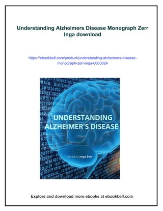 Understanding Alzheimers Disease Monograph Zerr Inga | PDF