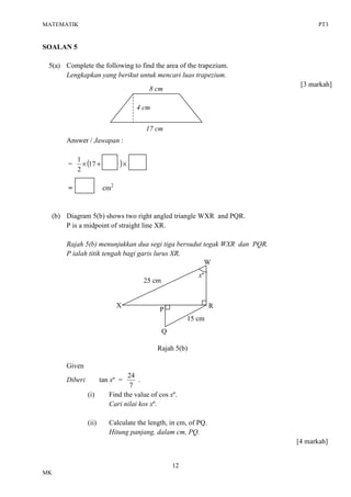 PT3 Matematik Trial | PDF