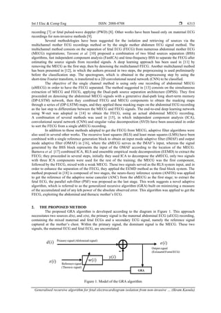 Generalized recursive algorithm for fetal electrocardiogram isolation from non-invasive maternal ...