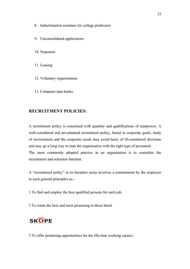 Final Project Report on Recruitment & Selection | DOC | Resume Writing ...