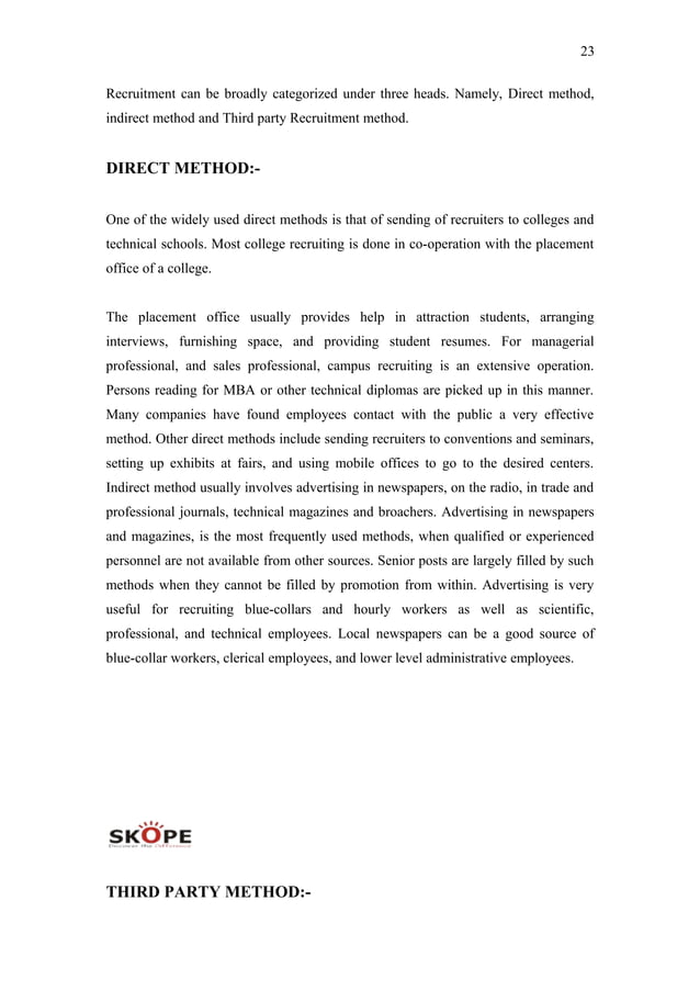 Final Project Report on Recruitment & Selection | DOC | Resume Writing ...