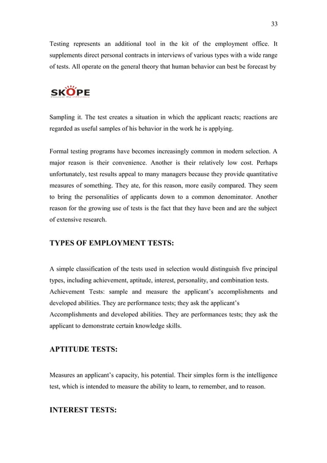 Final Project Report on Recruitment & Selection | DOC | Resume Writing ...