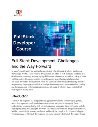 Full Stack Development: Challenges and the Way Forward | PDF | Web ...
