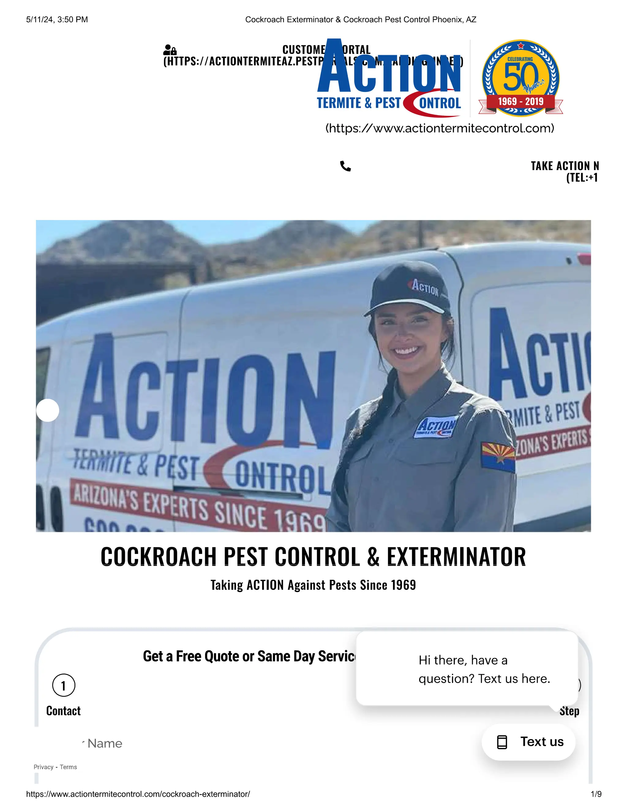 Cockroach Exterminator & Cockroach Pest Control Phoenix, AZ | PDF