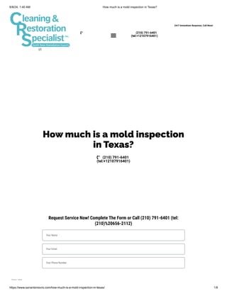 How much is a mold inspection in Texas.. | PDF | Business | Business ...