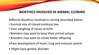 BIOETHICS INVOLVED IN CLONING | PPTX