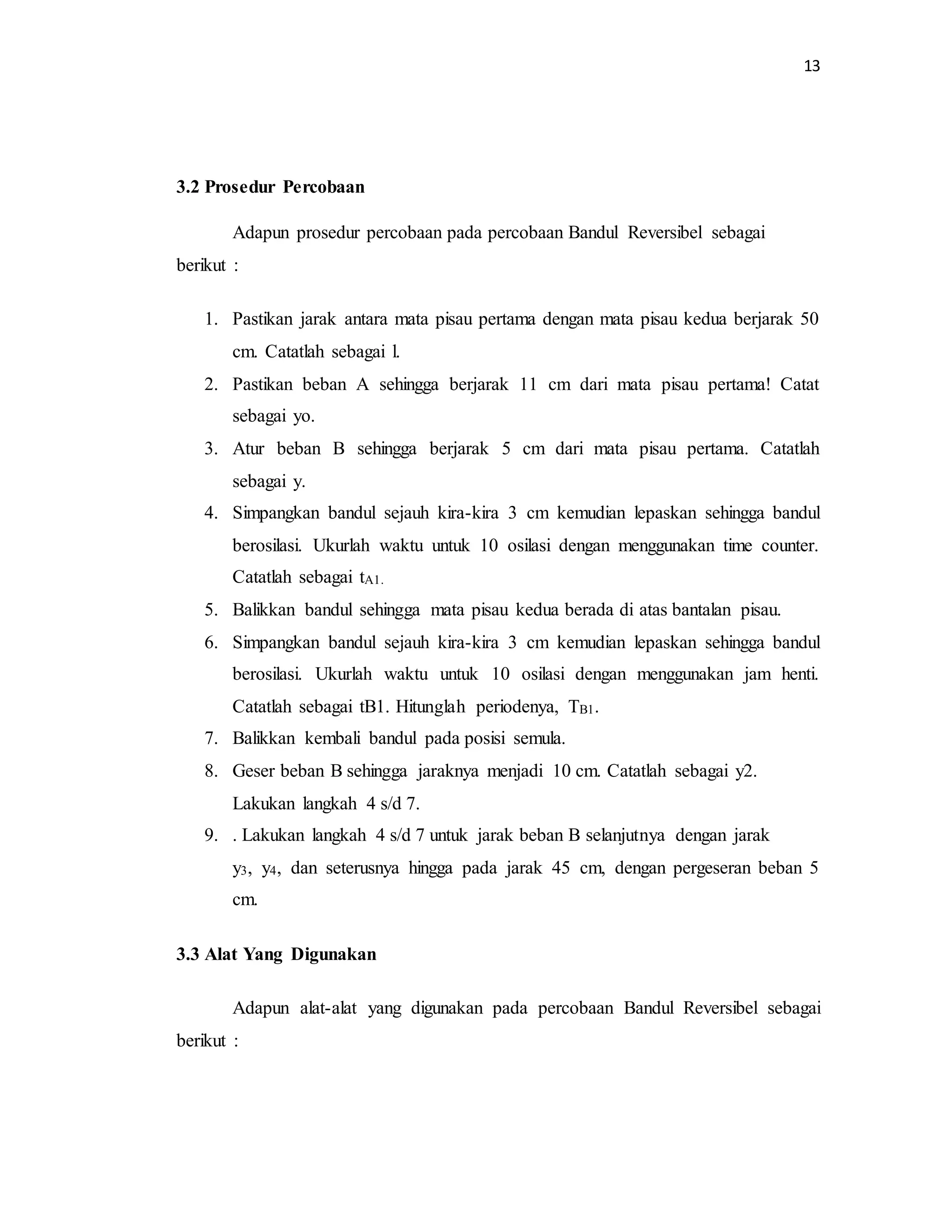 LAPORAN PRAKTIKUM FISIKA DASAR BANDUL REVERSIBLE | DOCX