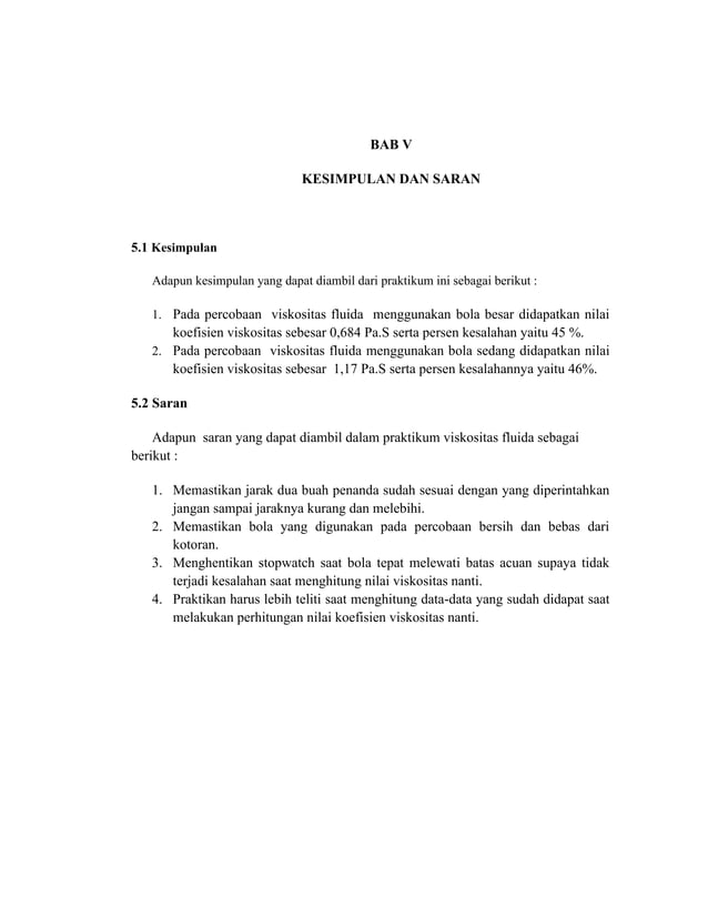 LAPORAN PRAKTIKUM FISIKA DASAR VISKOSITAS FLUIDA | PDF