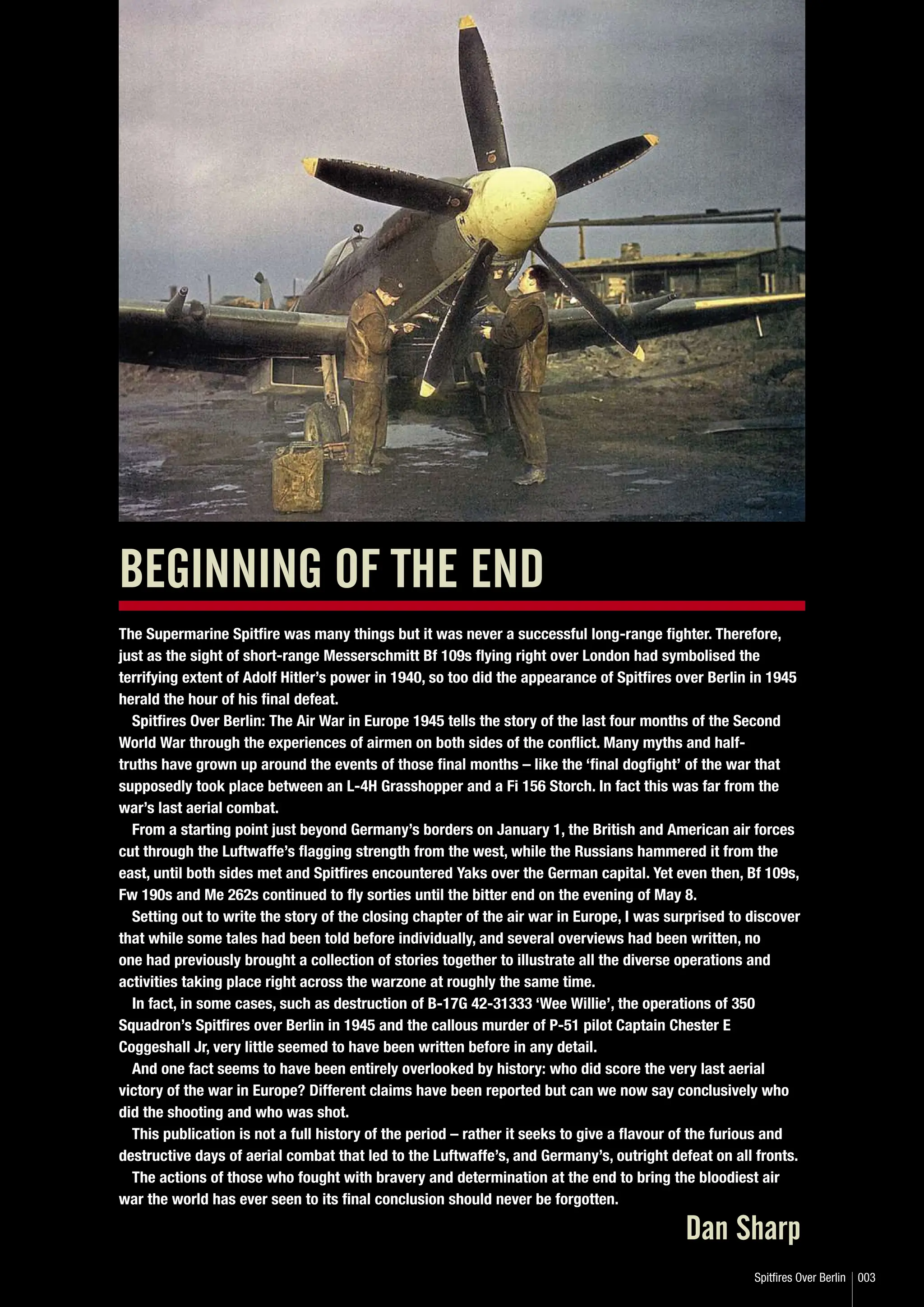 Spitfires Over Berlin The Air War In Europe 1945 Dan Sharp | PDF