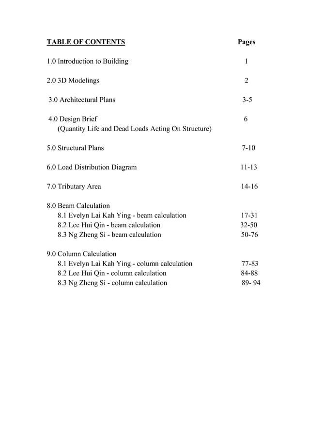 Building Structures Report (Group and Individual) | PDF