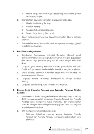petunjuk penyelenggaraan organisasi dan tata kerja kwartir ranting ...