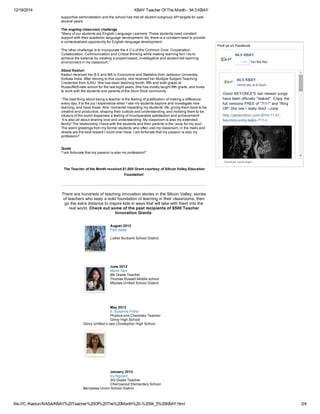 KBAY Teacher Of The Month - 2014 | PDF