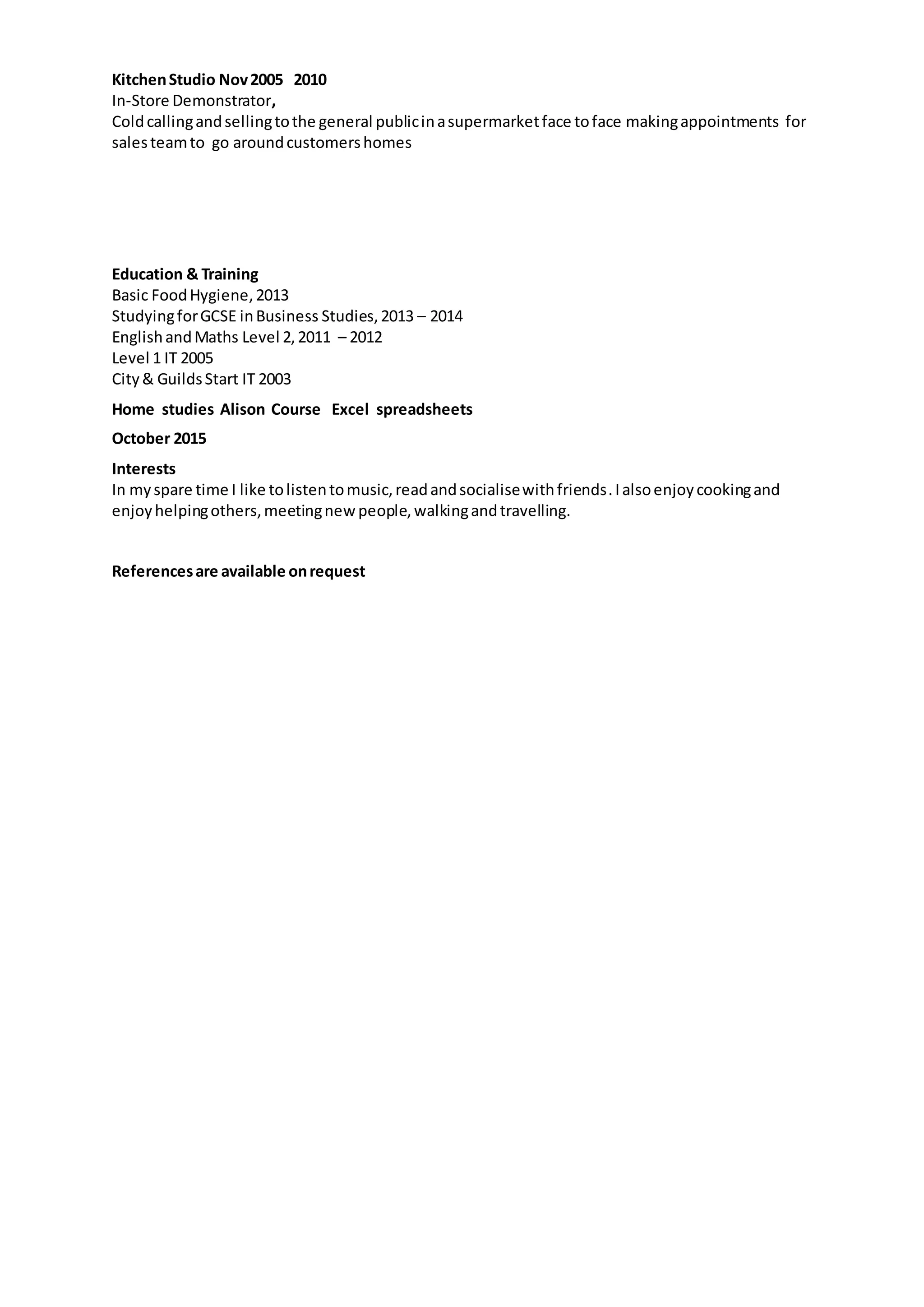 Maria Birkett CV 2016 | DOCX