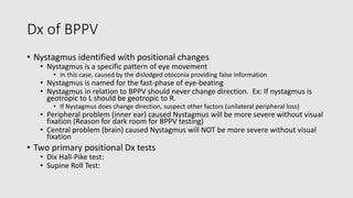 BPPV and its role in Geriatric functioning_Pleasant Acres_Inservice | PPTX