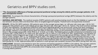 BPPV and its role in Geriatric functioning_Pleasant Acres_Inservice | PPTX