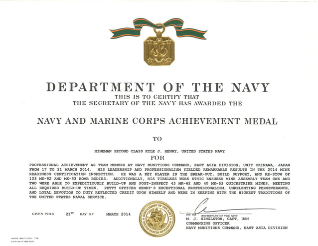 Navy & Marine Corps Achievment Medal | PDF
