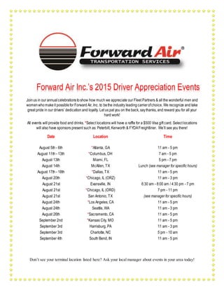 Driver Appreciation 2015 Hand-Outs | PDF