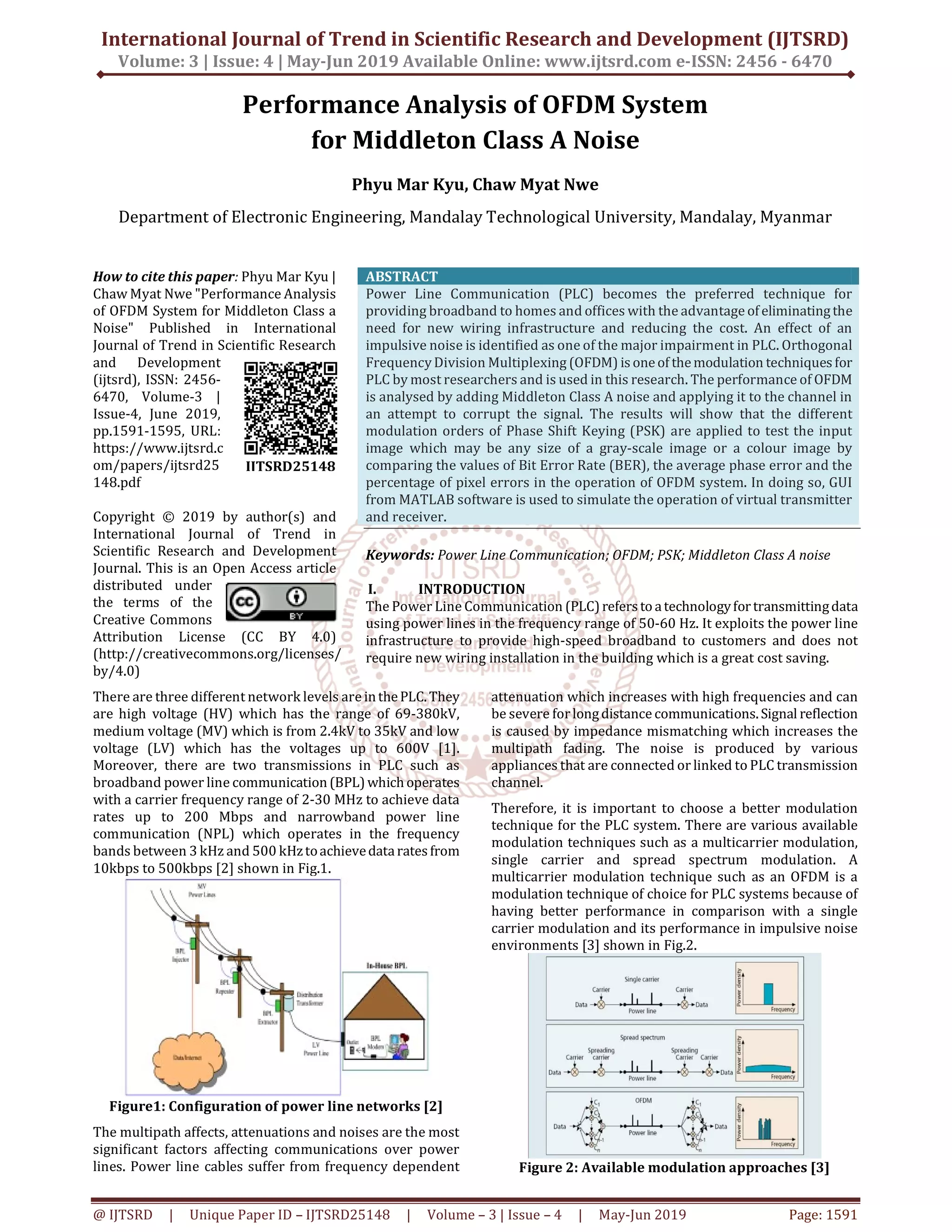 Performance Analysis of OFDM System for Middleton Class A Noise | PDF