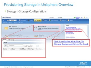 333 vnx unifiedimp_m02 block storage provisioning and management | PPT