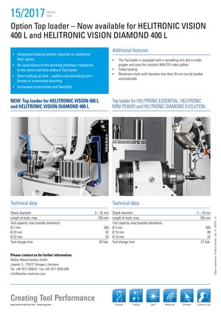 United Grinding - Walter Grinders - CNC Tool Grinder - Top Loader ...