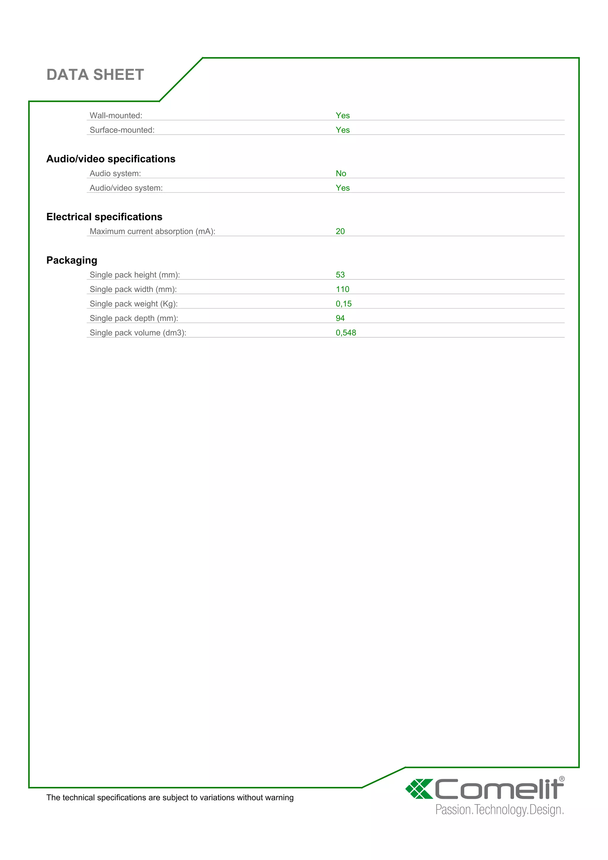 Comelit 33412 Data Sheet | PDF | Consumer Electronics | Technology ...