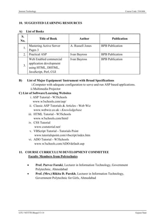 GTU IT Sem4 Internet Techology 3341604 | PDF | Web Design and HTML ...