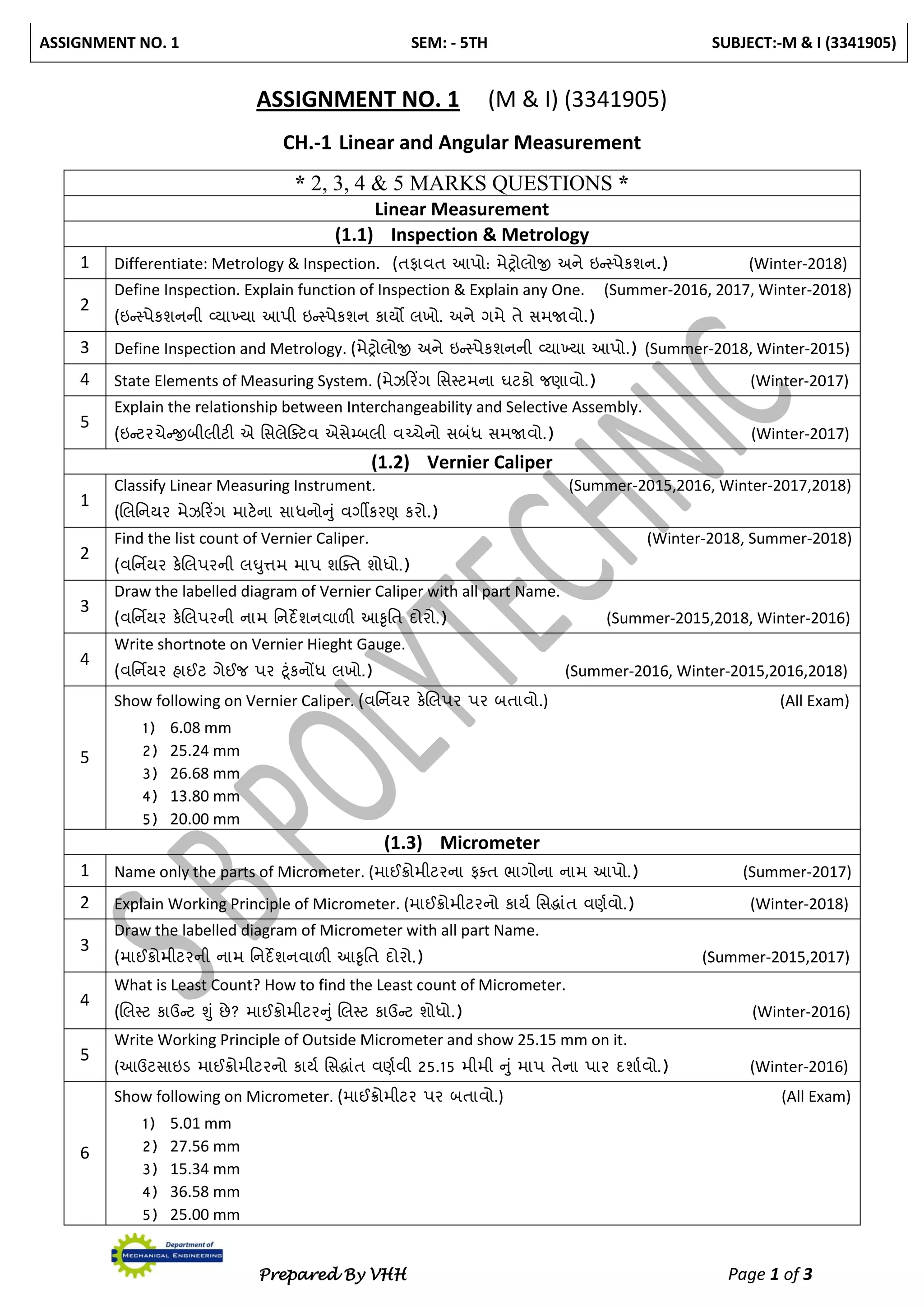 3341905_M & I_ASSIGNMENT_NO_1 | PDF
