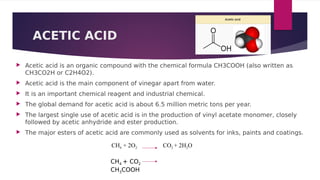 334529321 production-of-acetic-acid-pptx | PPT