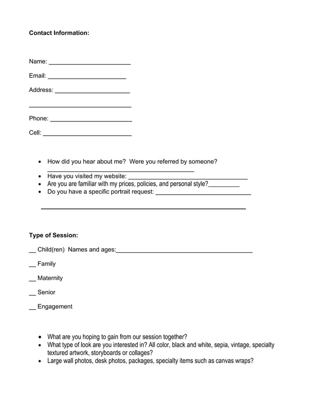 client questionare.rtf