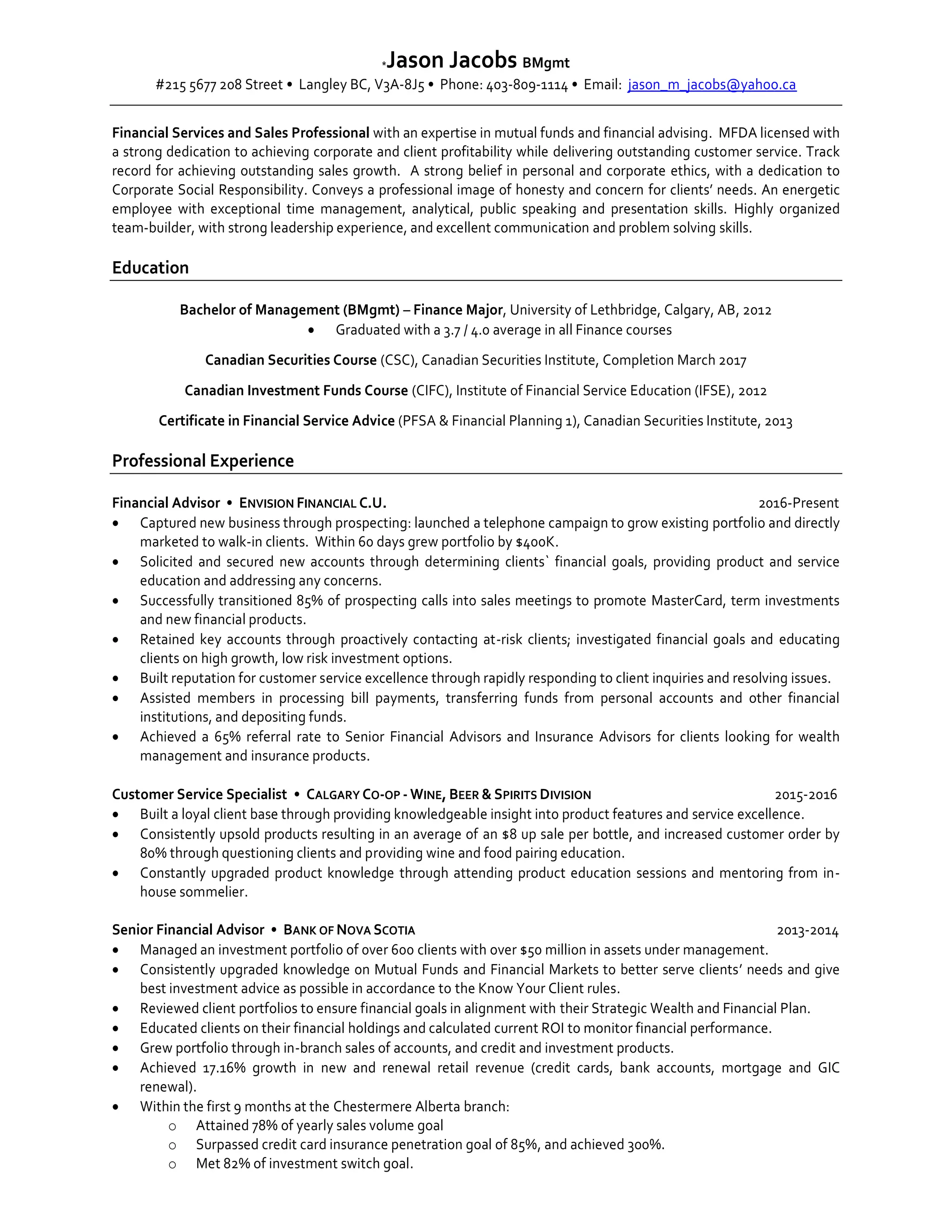 Jason Jacobs Resume 2017 | PDF