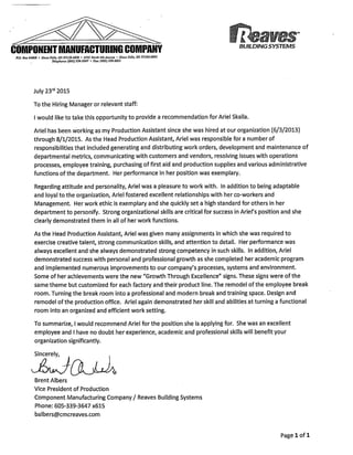 Letter of Recommendation - Skalla, Ariel | PDF