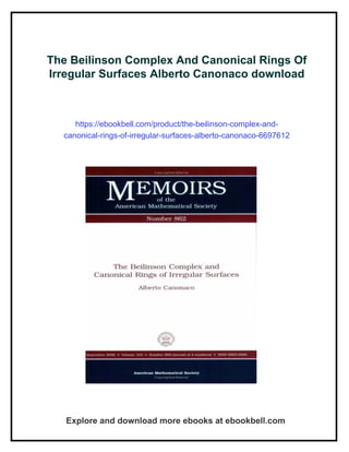 The Beilinson Complex And Canonical Rings Of Irregular Surfaces Alberto ...