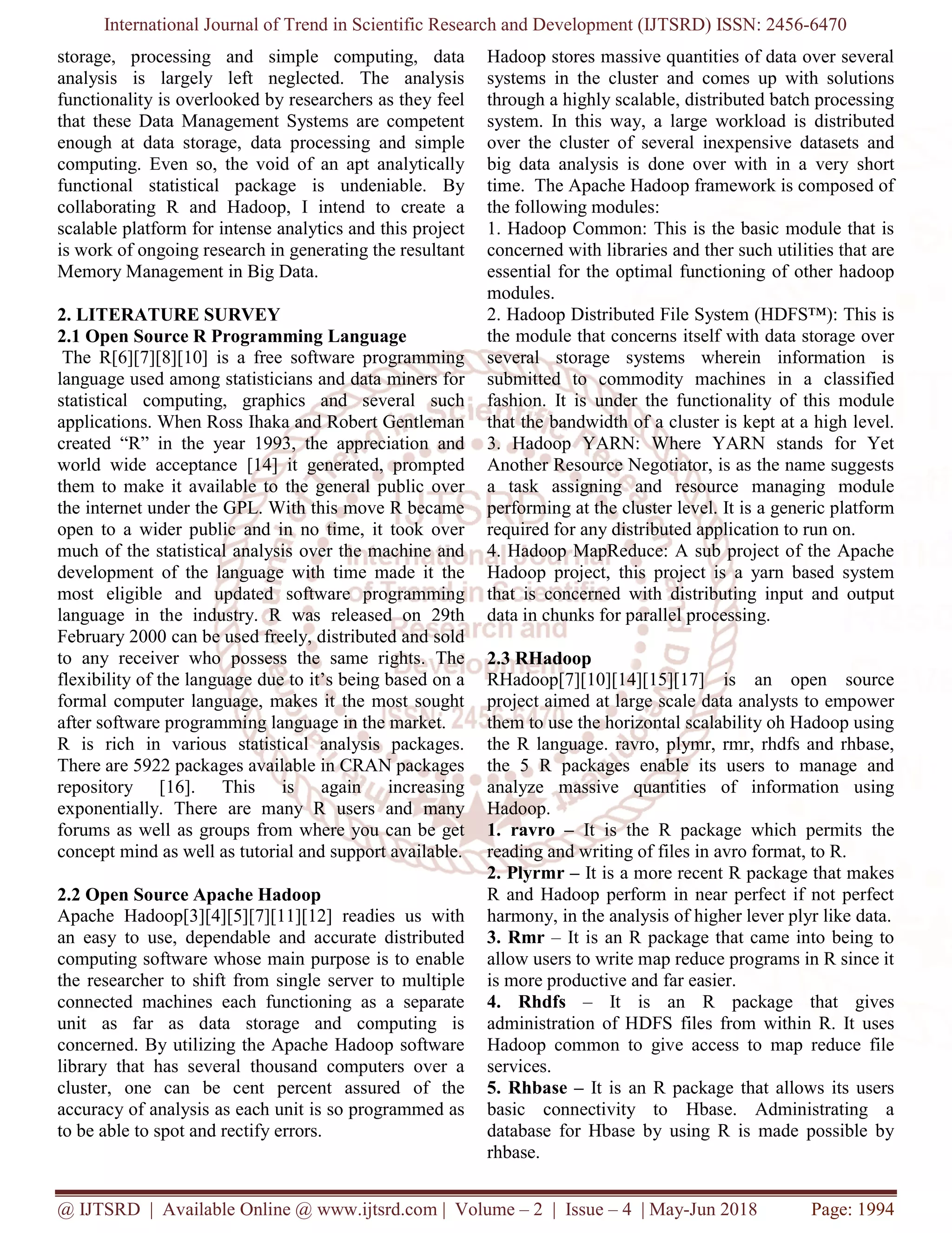 Memory Management in BigData: A Perpective View | PDF