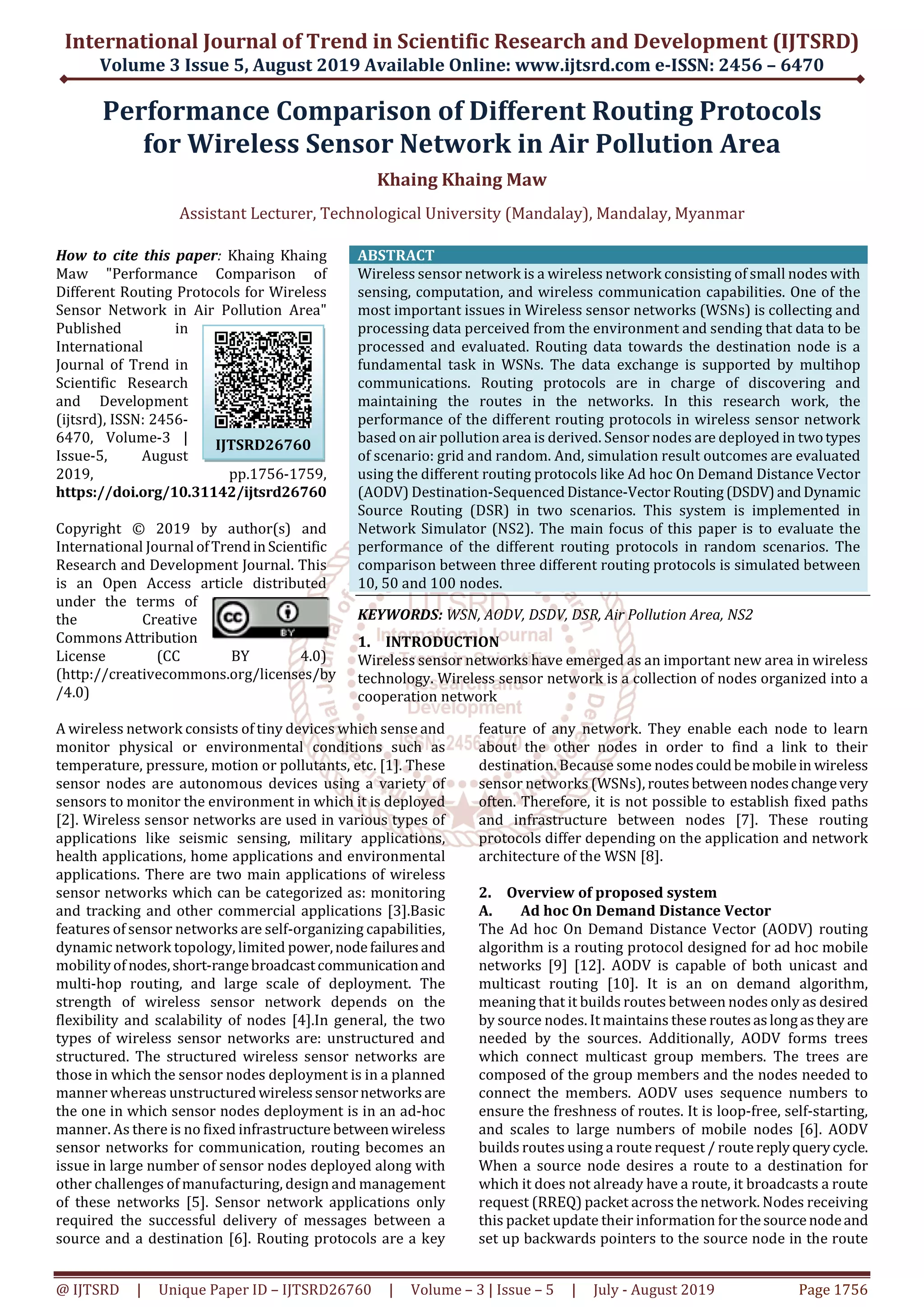 Performance Comparison Of Different Routing Protocols For Wireless
