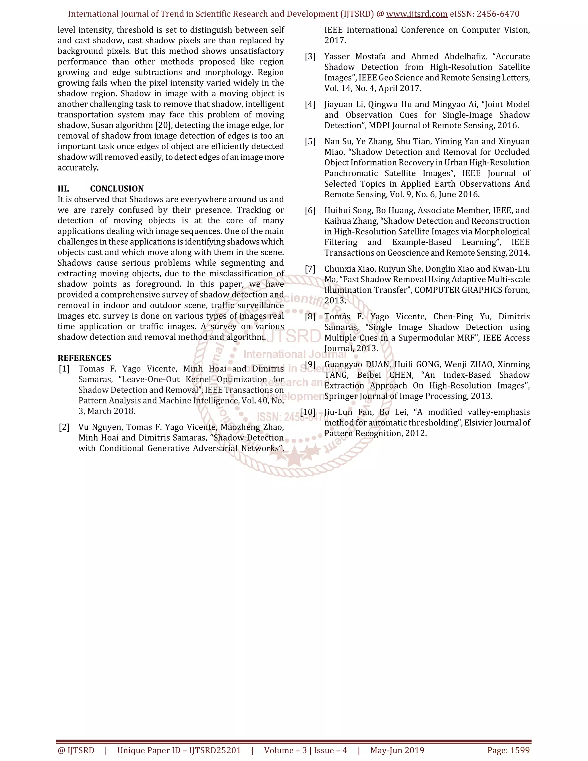 Shadow Detection and Removal Techniques A Perspective View | PDF | Geography | Science