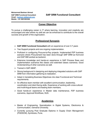 Resume - Mohammed Basheer Ahmed | PDF | Computing | Technology & Computing