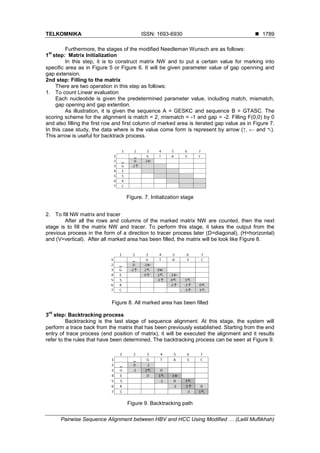 Pairwise Sequence Alignment between HBV and HCC Using Modified Needleman-Wunsch Algorithm | PDF