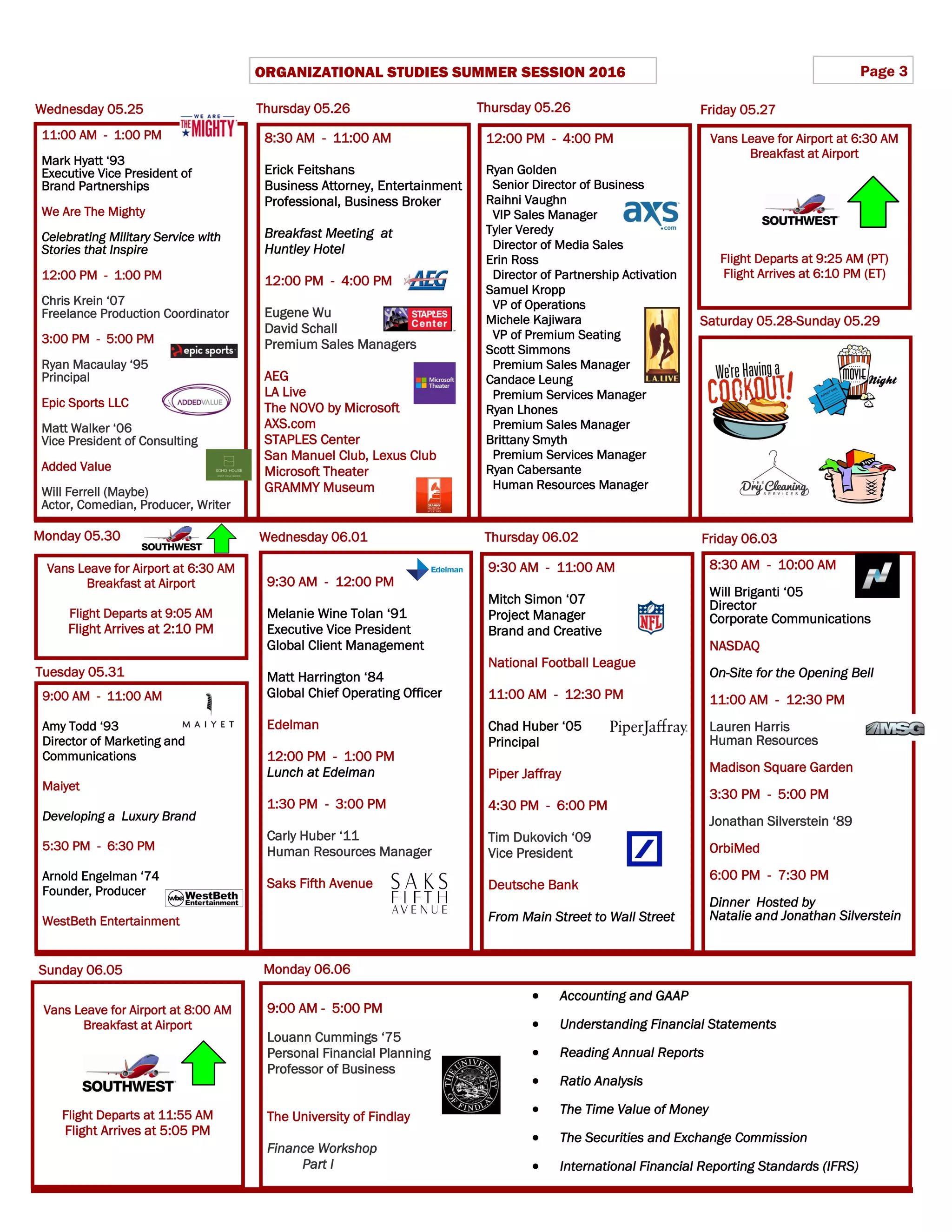 Org studies schedule | PDF