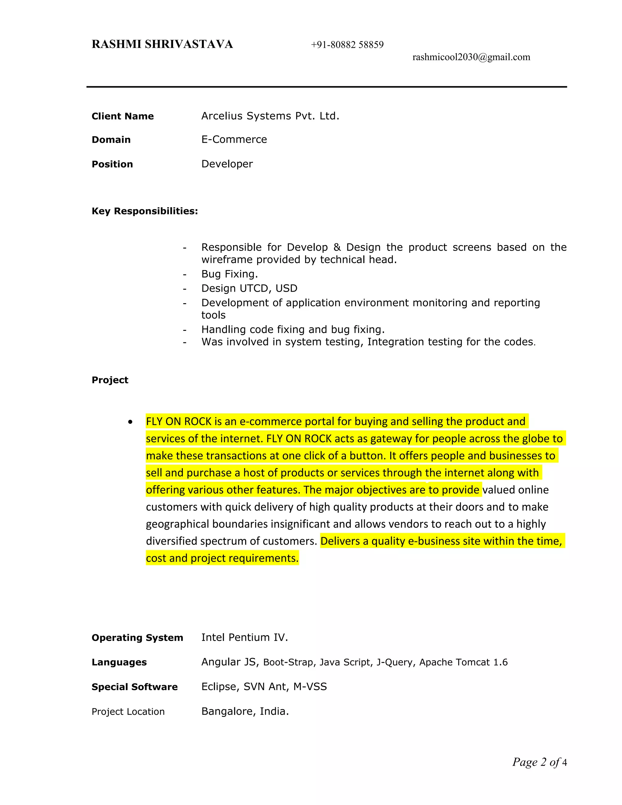 Resume | DOC | Web Development | Internet