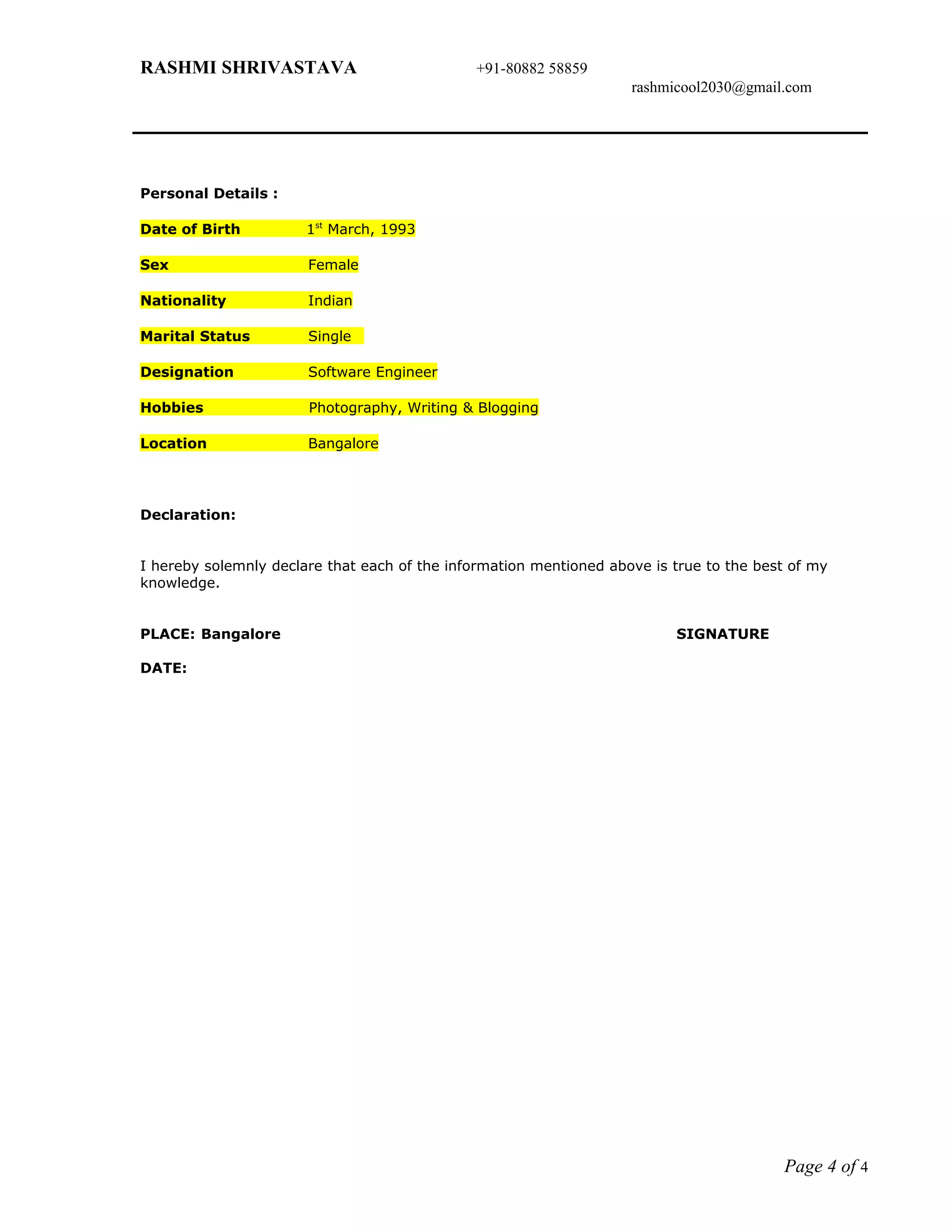 Resume | DOC | Web Development | Internet