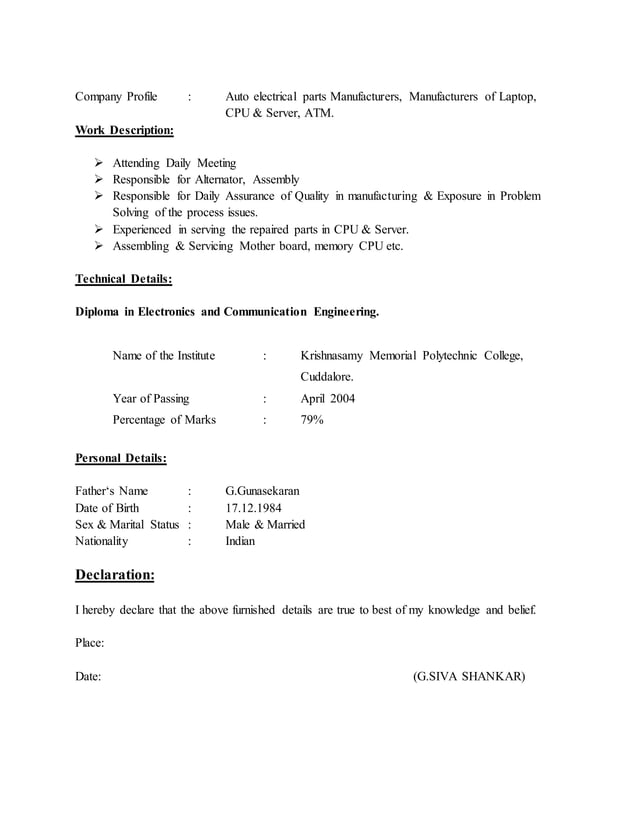 CV SHIVA SHANKAR | DOCX