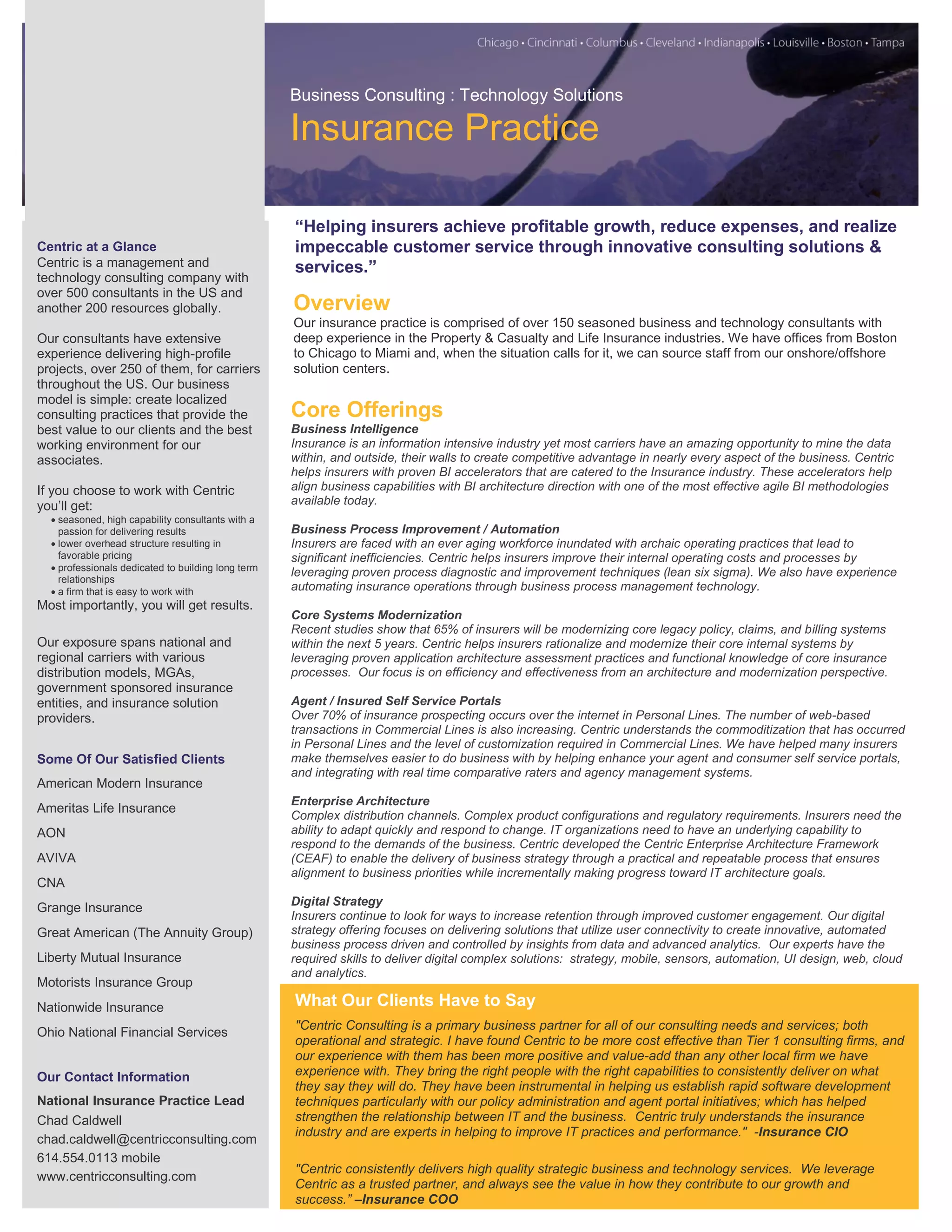 Insurance IV One Pager_v2.1 | PDF