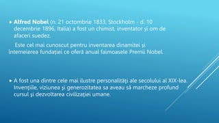 Alfred Nobel - Biografie Prezentare Powerpoint | PPTX
